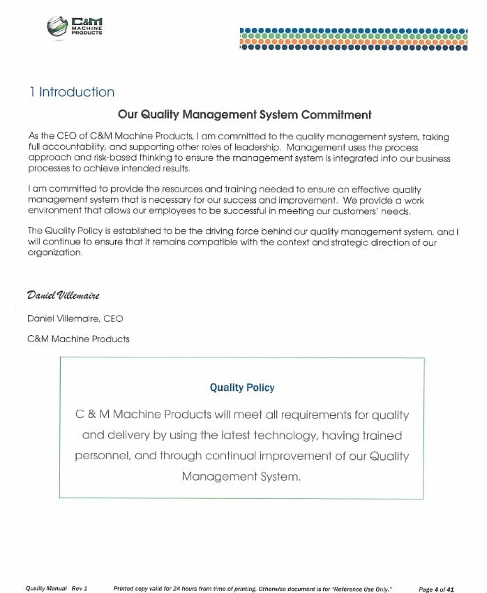 Quality Management | C&M Precision Tech