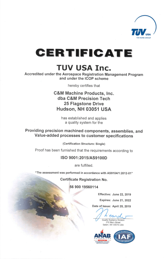 Quality Management | C&M Precision Tech